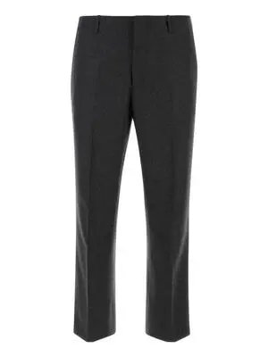 Prada Wool Blend Straight Leg Trousers - Navy | Editorialist